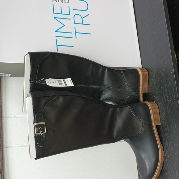 Time and Tru | Shoes | Nwt Time And Tru Black Riding Boots | Poshmark